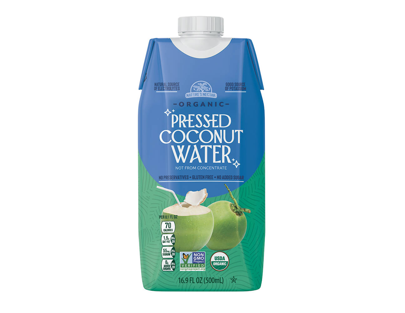 Nature S Nature Organic Pressed Coconut Water 16 9 Fl Oz